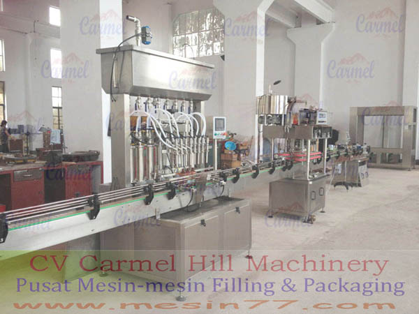 Mesin filling cairan, minyak, dan pasta otomatis